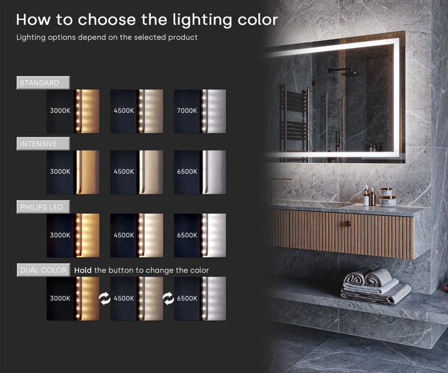 Artforma - Bathroom Mirror LED Lighted Rectangular L02